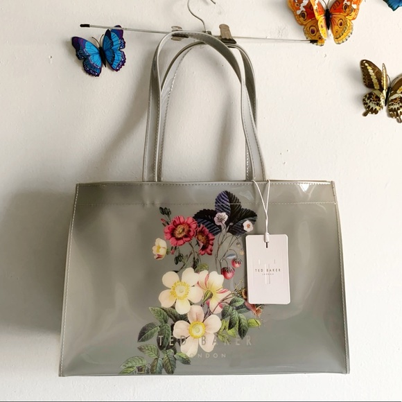 Ted Baker Grey Floral Pursed | semashow.com